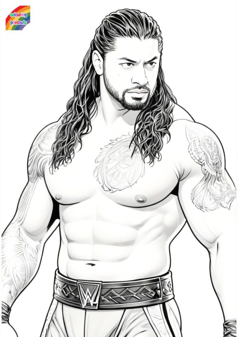 Roman Reigns WWE Coloring Pages ( Free Printables)