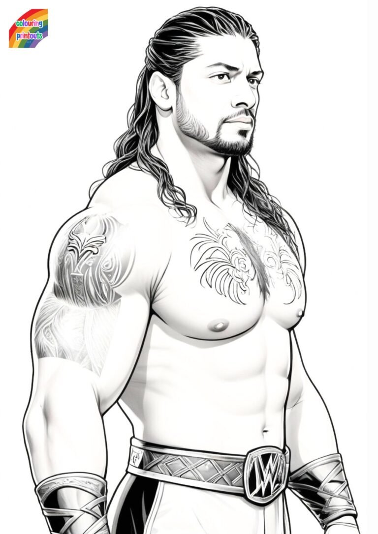 Roman Reigns WWE Coloring Pages ( Free Printables)