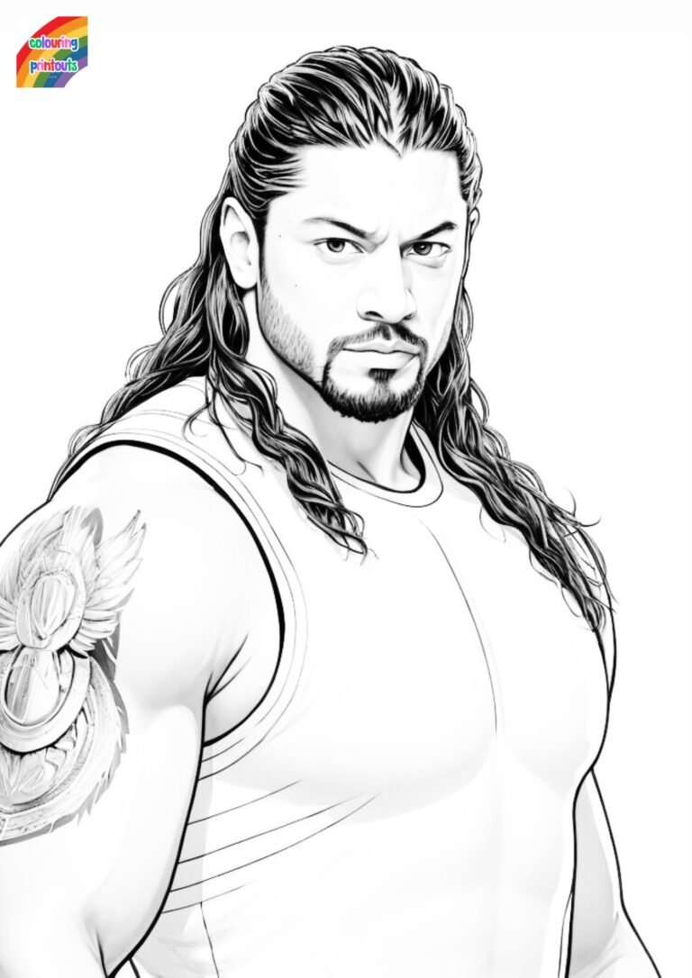 Roman Reigns WWE Coloring Pages ( Free Printables)