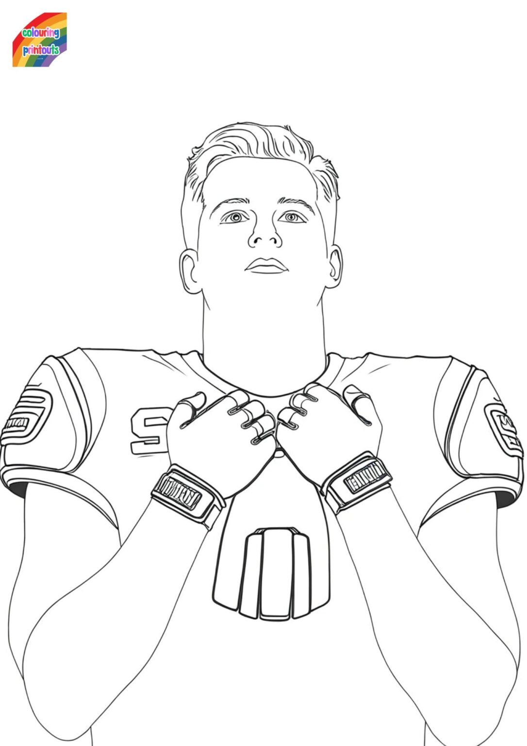 Joe Burrow Coloring Pages (Free Printables)