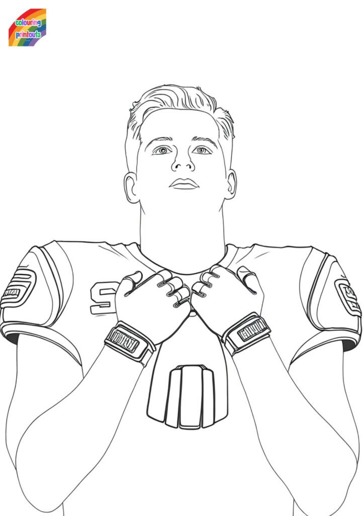Joe Burrow Coloring Pages (Free Printables)