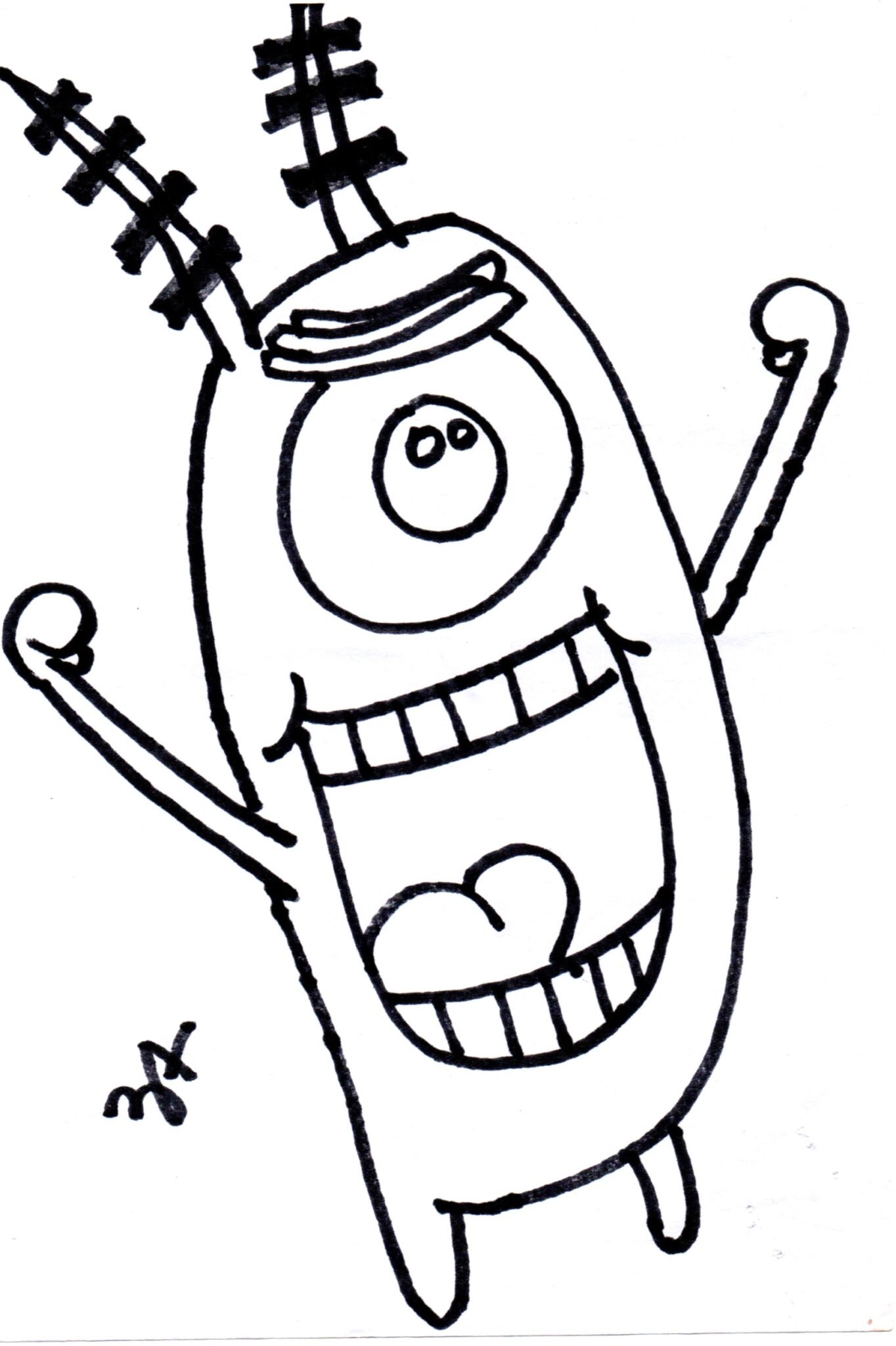 Plankton from Spongebob Coloring Pages - (FREE PRINTABLES)