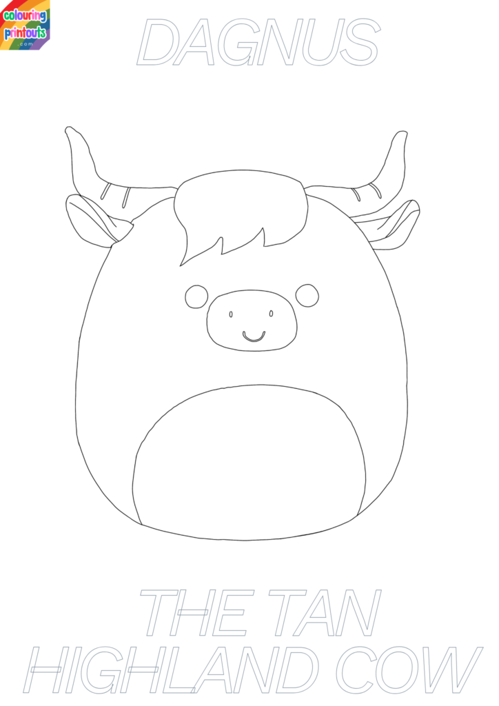 Cow Squishmallow Coloring Page (Free Printables)